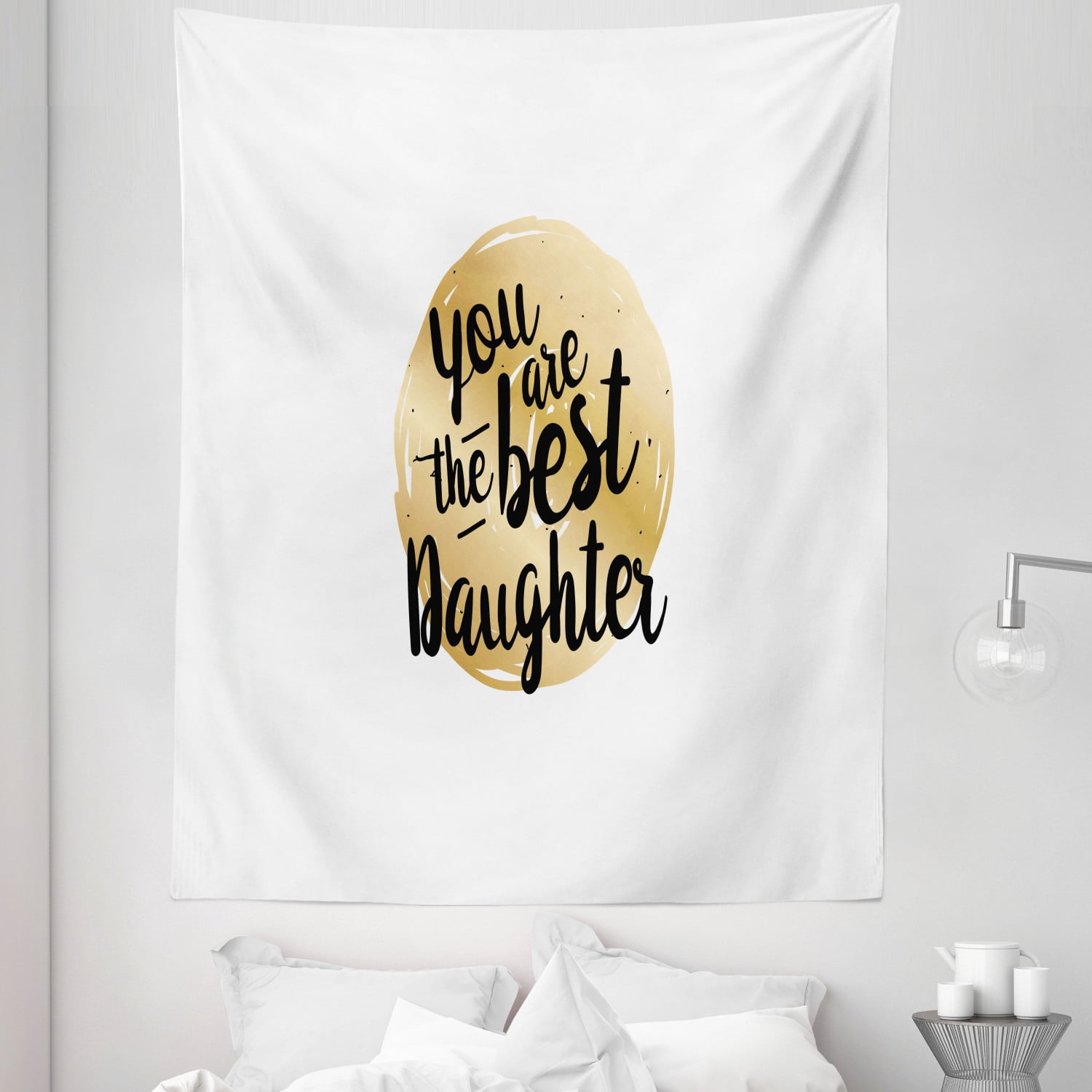 Daughter Tapestry, Best Daughter Inscription Circular Background Hand ...