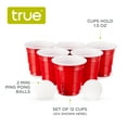 True Mini Beer Pong Game with Tiny Shot Glasses, 1.5 Ounce Red Party ...