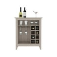 Bar Cabinet Castle - 6 Wine Cubbies, Light Gray Finish - One Open Shelf ...
