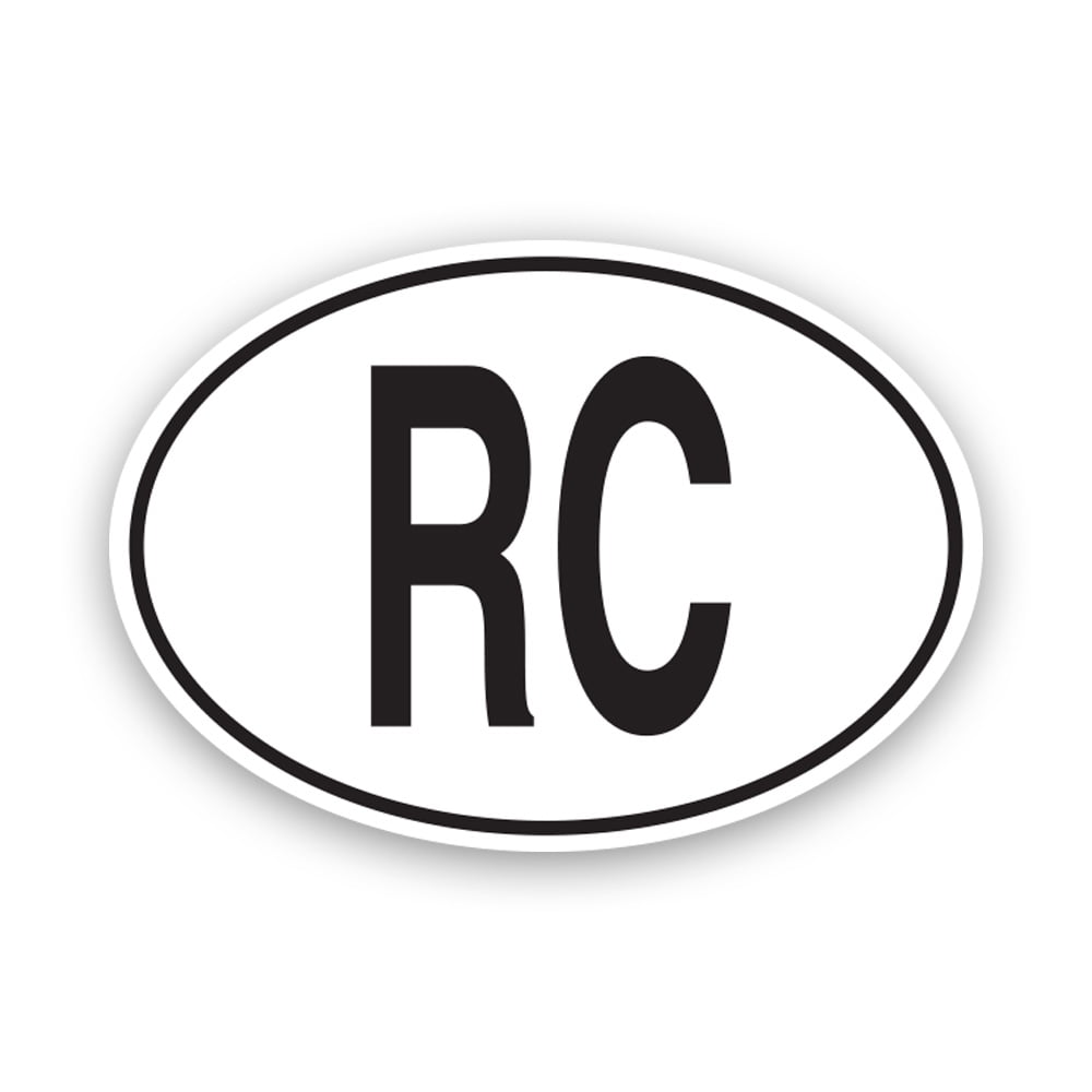 RC Taiwan Country Code Oval Sticker Decal - Self Adhesive Vinyl ...