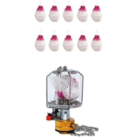 Gas Lantern Tent Propane Fuel Lamp Picnic Hanging Light with 10 Mantle ...