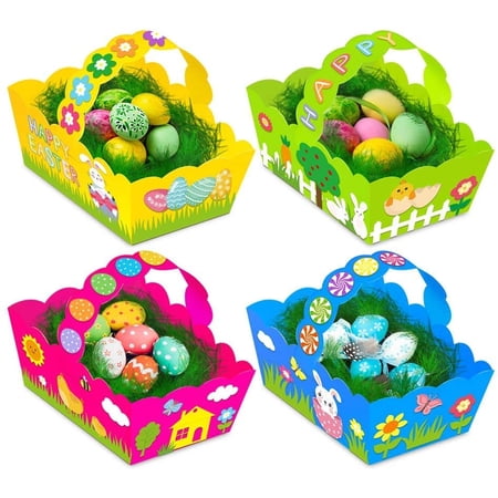 Easter Baskets Craft Kit, 8PCS DIY Easter Eggs Basket Crafts Set with ...
