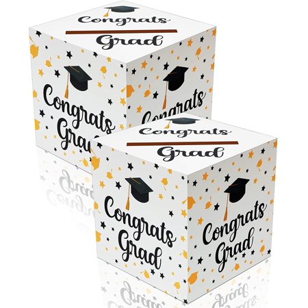 2 Pieces Graduation Card Box Square Congrats Graduation Box for Home ...