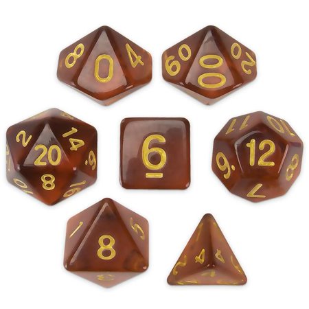 Brybelly GDIC-1147 Polyhedral Dice & Desert Topaz -Set of 7 | Walmart ...