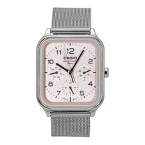 Casio Standard Analog Moon Phase Stainless Steel Green Dial Quartz MTP ...