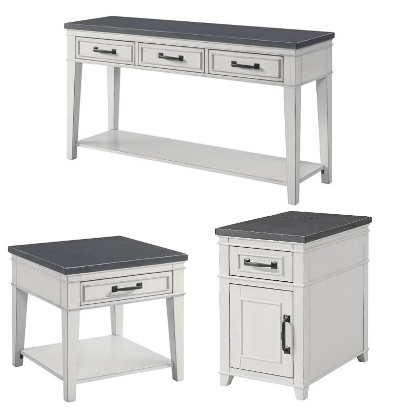 Home Square 3 Piece Set with Console Table & Chairside Table & End ...