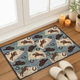 Country Western Theme Door Mat 20x31.5 Inch Brown Cowboy Hat Blue Plaid ...