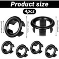 4 Pcs Black PVC Bathroom Sink Overflow Trim Ring, 22-24mm Hole, Easy ...
