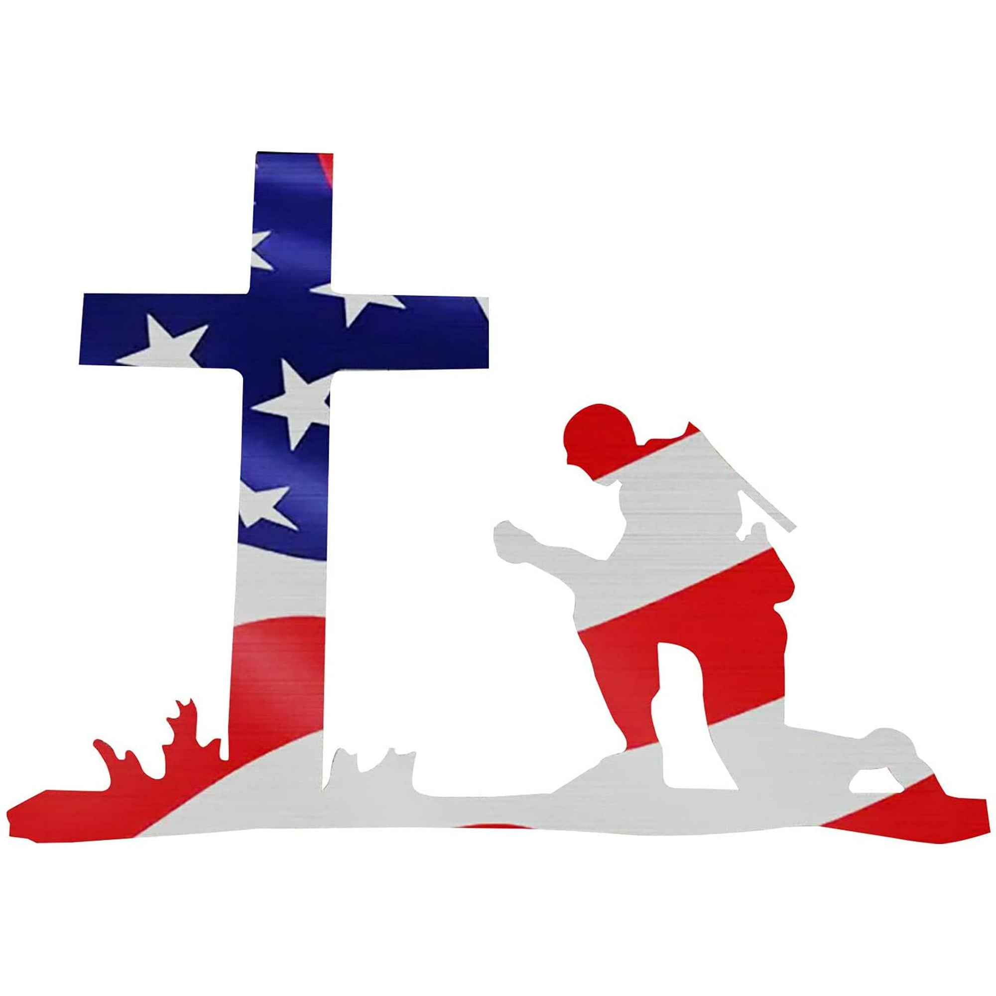 Soldier Kneeling At The Cross