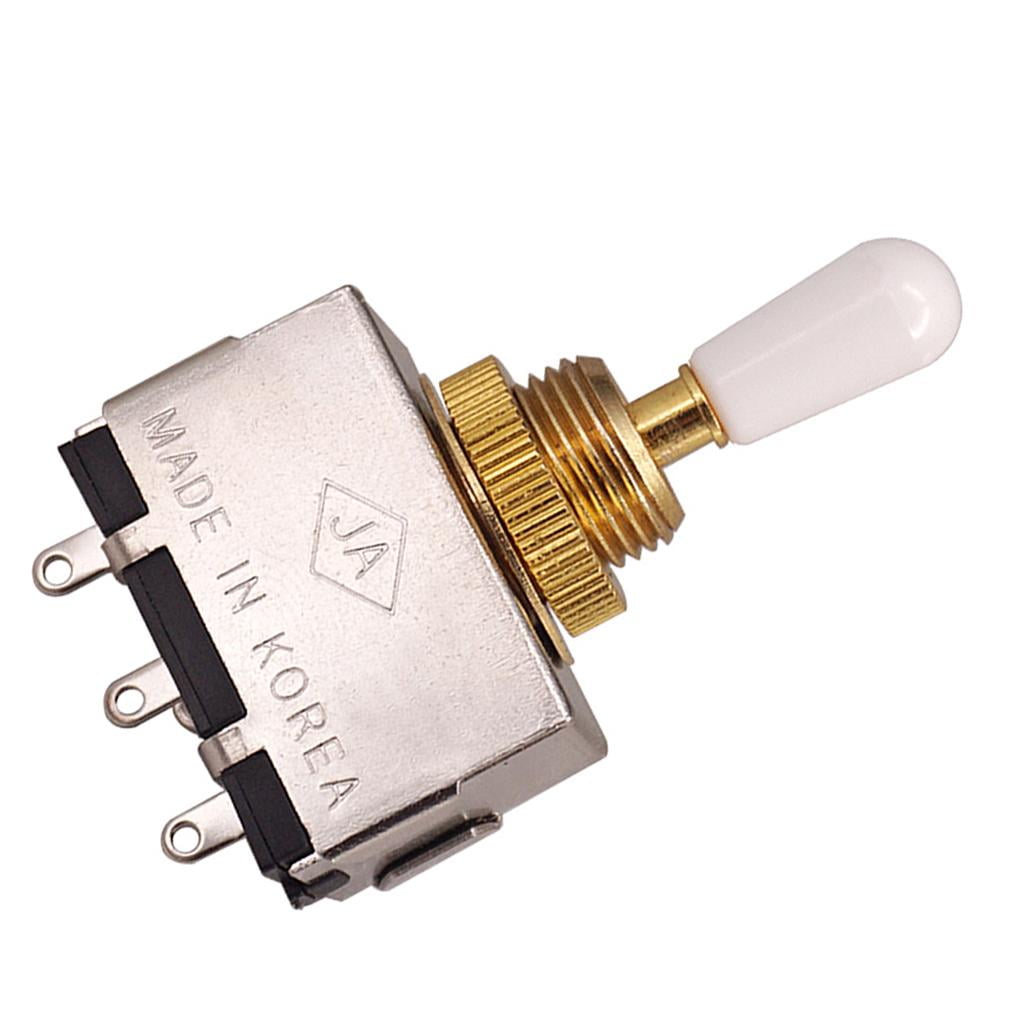Metal Replacement 3 Way Pickup Selector Toggle Switch with White Button ...