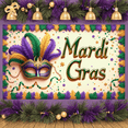 Colorful Design Mardi Gras Banner Masquerade Theme Carnival Display ...