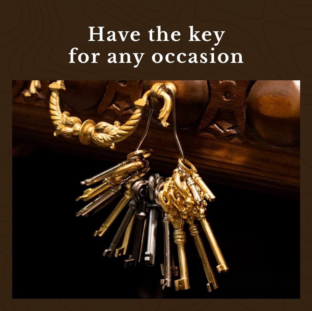 Buy Solid Brass Skeleton Key w/Double Notched Bit - for House Doors ...