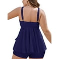 Plus Size Tummy Control Tankini Swimsuits for Women, Flounce Bathing Suits with Shorts, 2 Piece ...