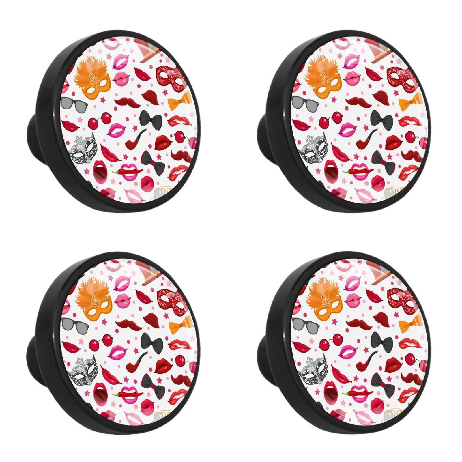 4 Pcs Red Lip Knobs for Kitchen Cabinet Cupboard Dresser Bookcase ...