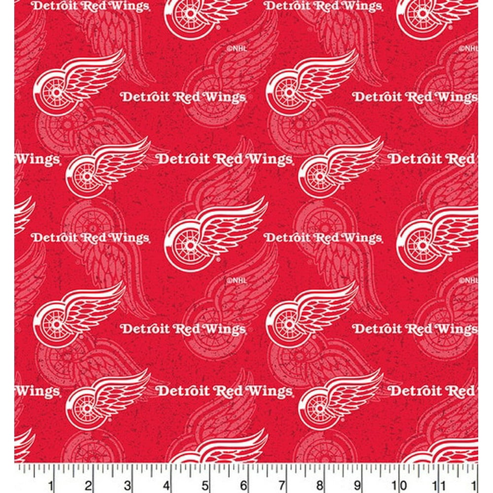 Detroit Red Wings 100% Cotton Fabric with Tone on Tone Pattern-Sold by ...