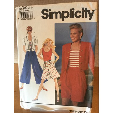 Simplicity 7851: Size HH (6 -12) Split skirt in two lengths, tank top ...