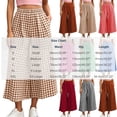 Asgosdo Women's Pants Grid Elastic Waisted Wide Leg Loose Fit Casual ...