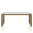 CosmoLiving Juliette Glass Top Coffee Table, Brass, Tempered Glass ...