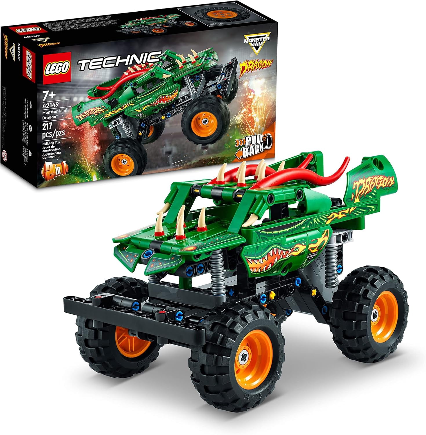 LEGO Technic Monster Jam Dragon 2in1 Monster Truck Toy 42149 - Walmart.com