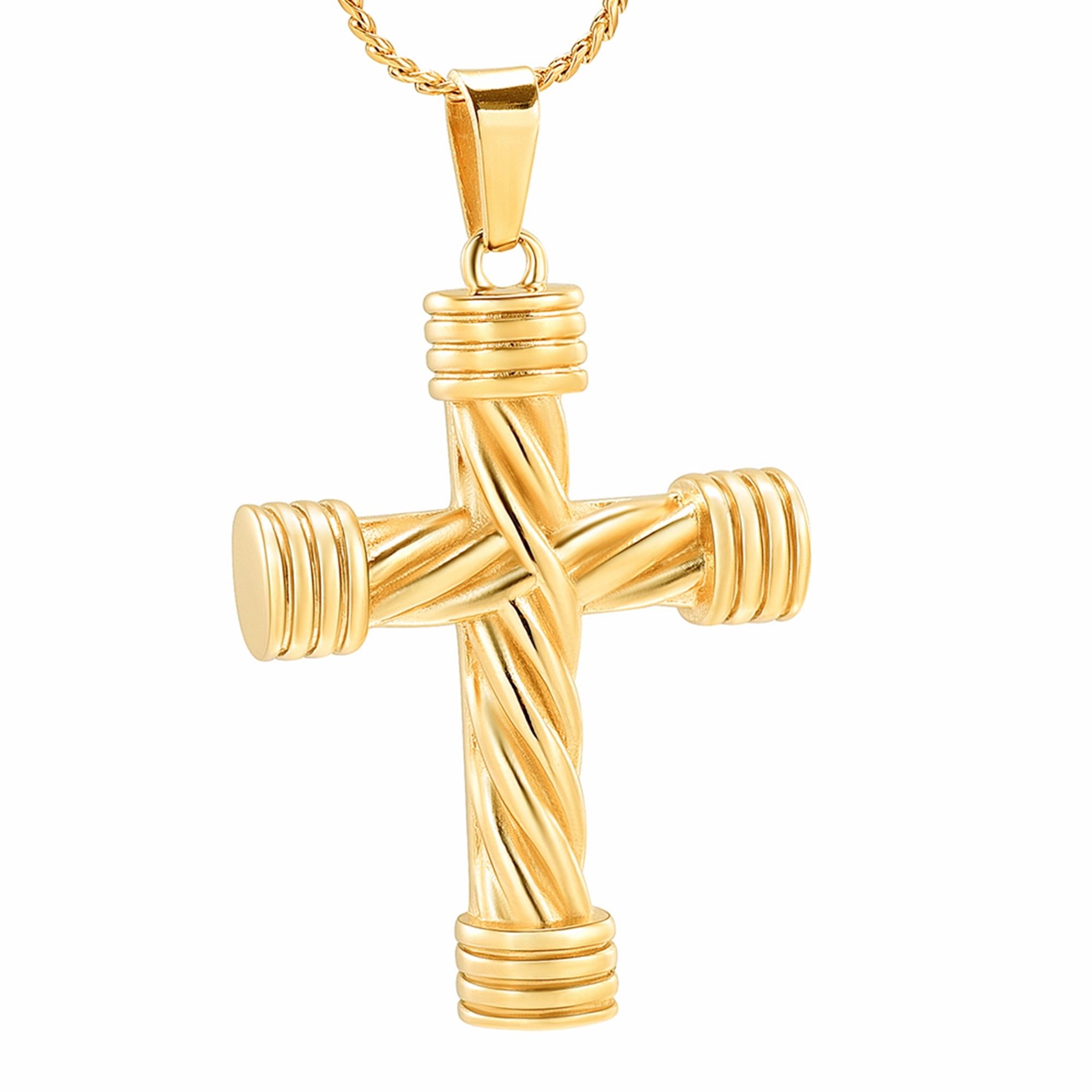 Rope Winding Cross Cremation Ashes Urn Pendant Necklace Memorial ...
