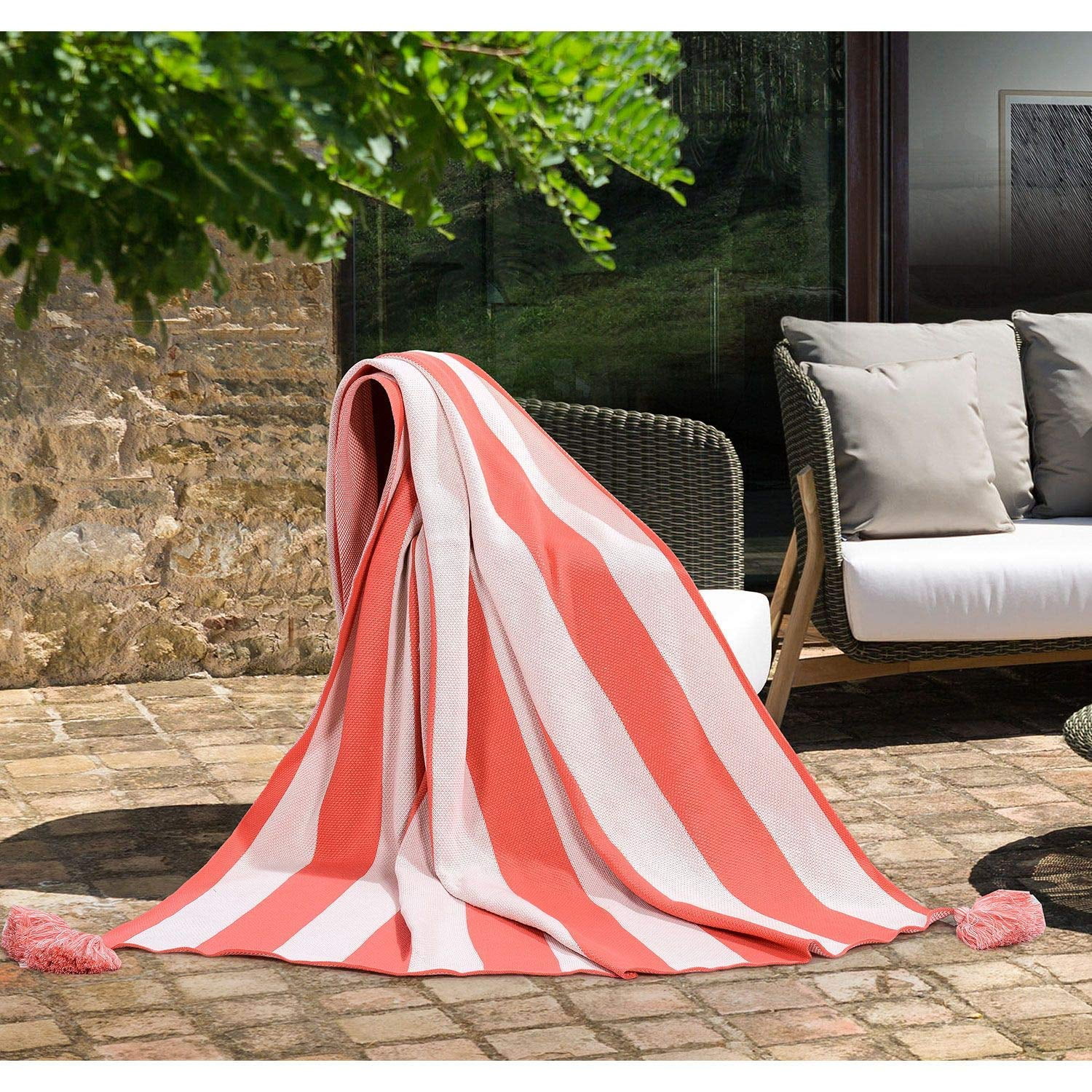WOMEN OWNED INDOOR & OUTDOOR THROW, 50" X 70" - C.S. CORAL - Walmart.com