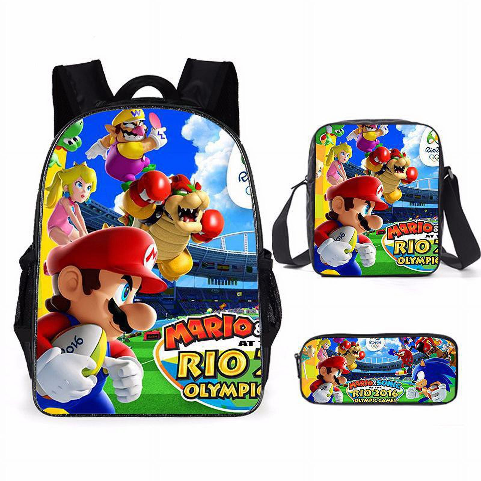 Click here for Black Mario Cartoon Backpack Mario Student School... prices