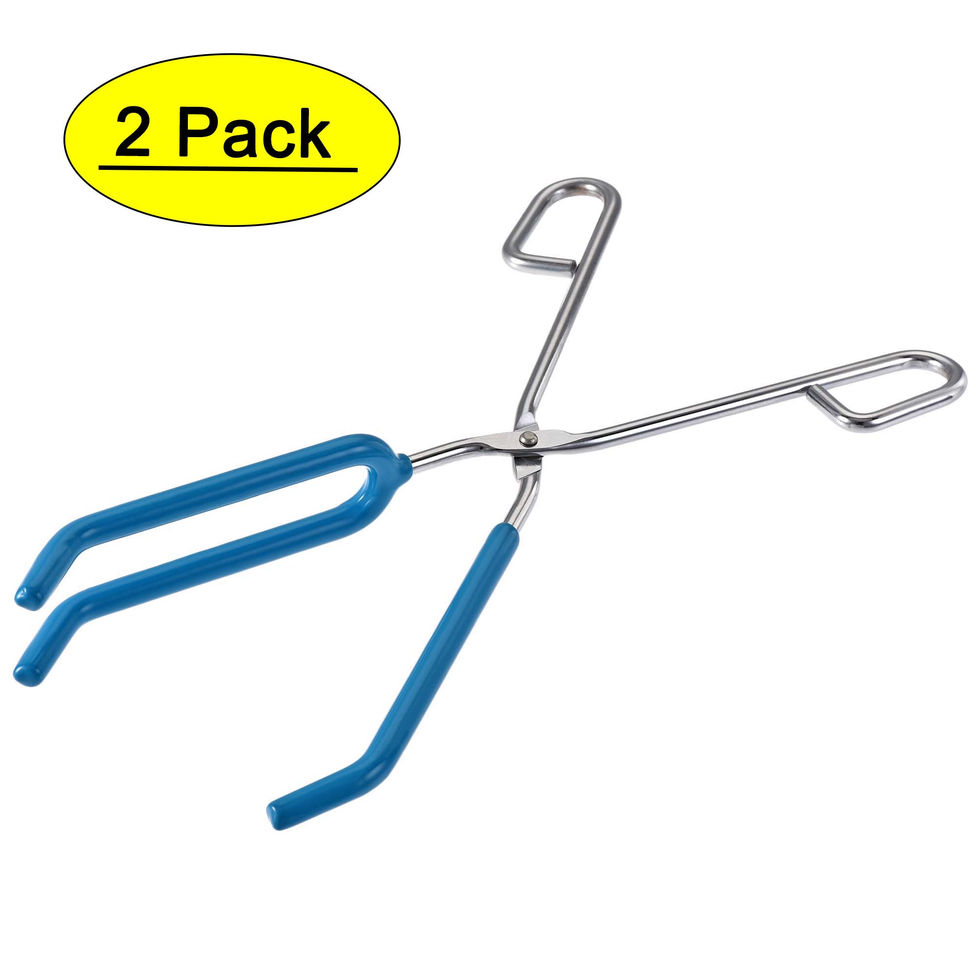 Uxcell 11.81-inch 3 Prongs Stainless Steel Lab Beaker Tongs Opens up to ...