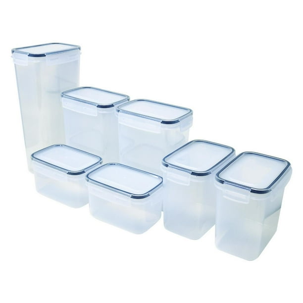 Juego de 7 Contenedores de Plástico con Tapa Hermética | Walmart en línea