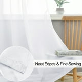 XWZO White Sheer Curtains, 72 Inch Length 2 Panels Set with Tiebacks, Grommet Semi Transparent ...