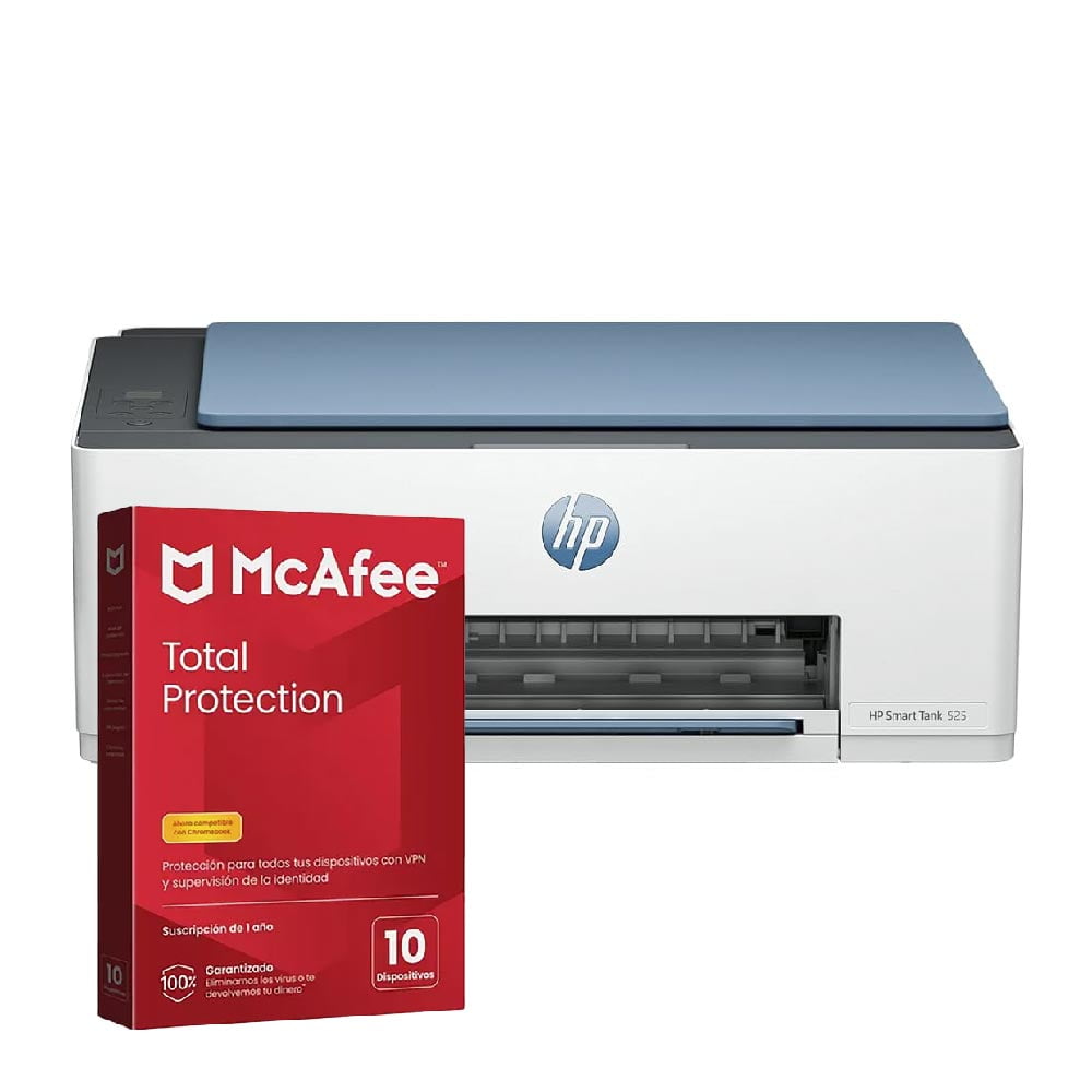 MULTIFUNCIONAL HP 525 SMART TANK COLOR Y ANTIVIRUS MCAFEE LICENCIA DIGITAL | Walmart en línea