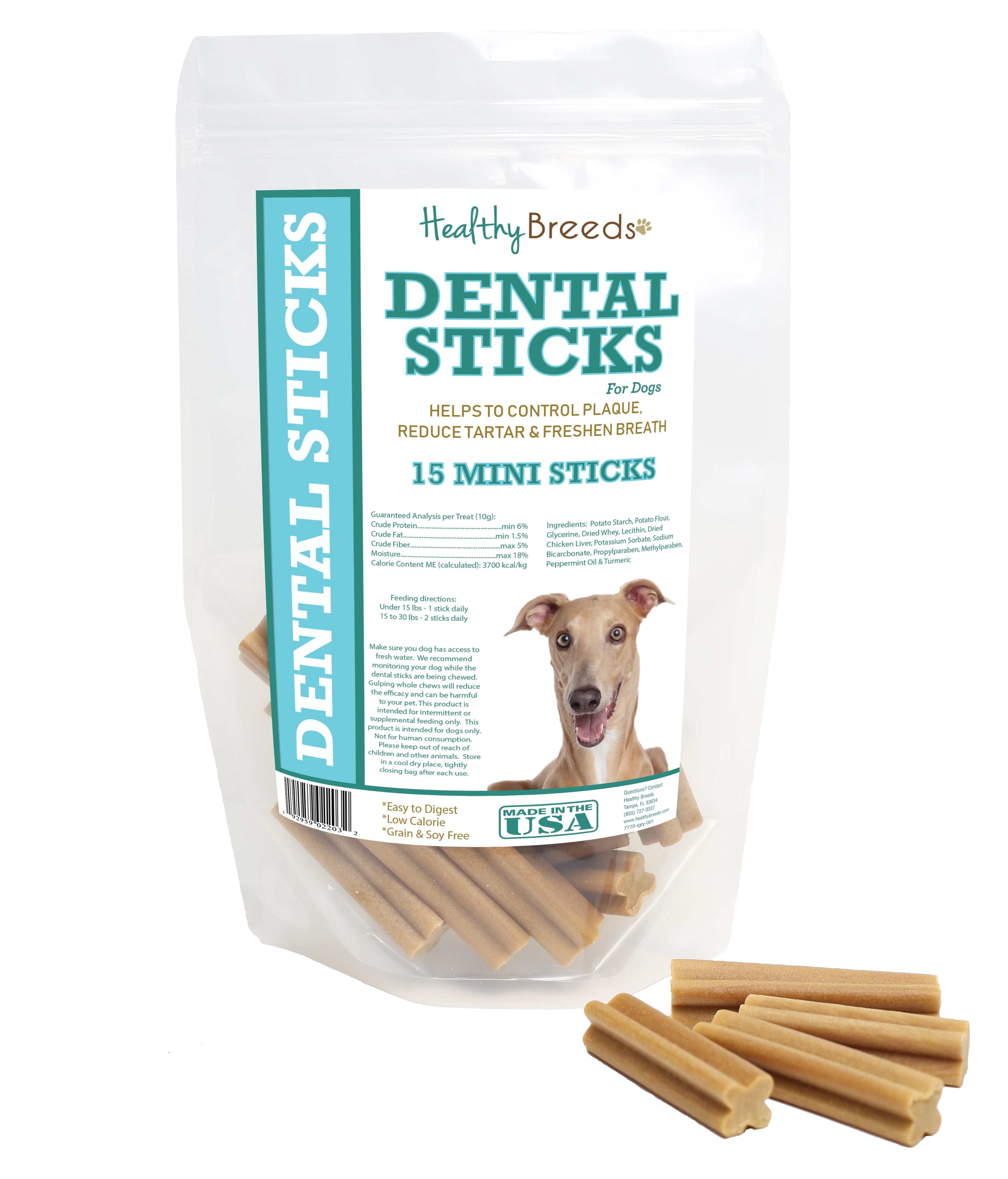 Healthy Breeds Italian Greyhound Dental Sticks Minis 15 Count - Walmart.com