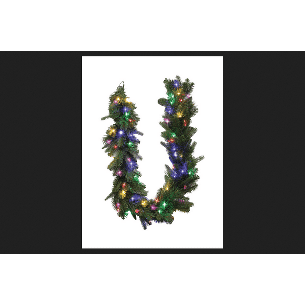 Celebrations Prelit Green LED Garland 6 ft. L Multi-Colored - Walmart ...