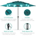 Best Choice Products 10ft 3-Tier Solar Patio Umbrella with LED Lights ...