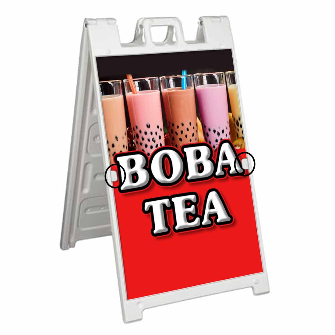 Boba Tea (24" X 36") Deluxe A-Frame Signicade, Includes 2 Removable ...