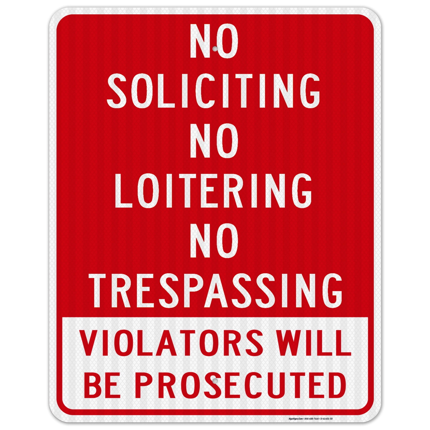 No Soliciting No Loitering Sign, - Walmart.com