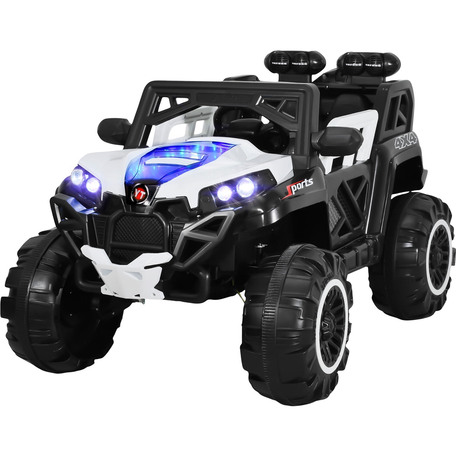 Carro Montable Buggy Eléctrico Con Luces, Música Y Control Blanco ...