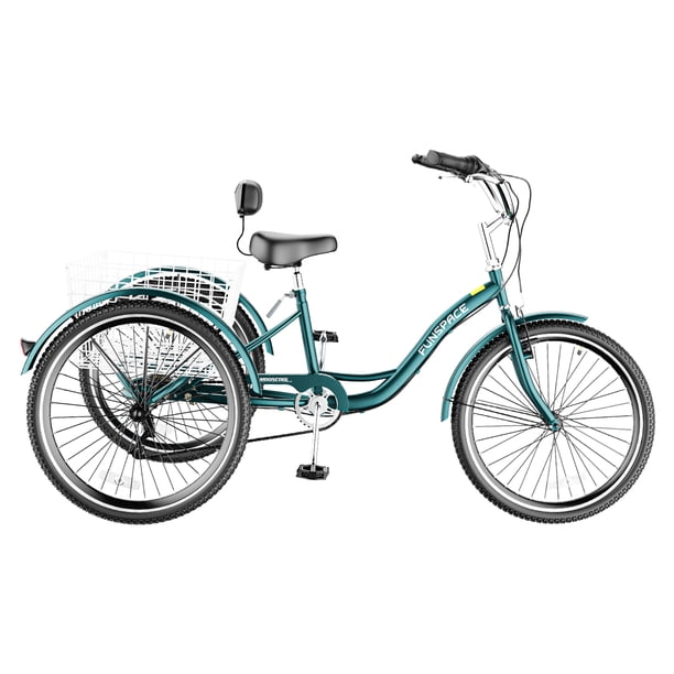 MOONCOOL Adult Tricycle Bike, Upgarded Wider 7 Speed 24 & 26-Inch Three ...
