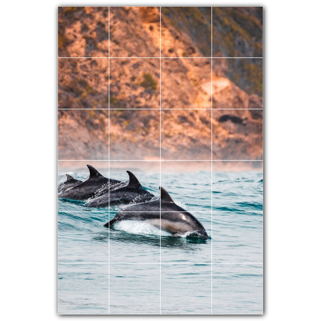 Picture-Tiles.com: Dolphin Ceramic Tile Wall Mural WAL500530-46M. 24"W ...