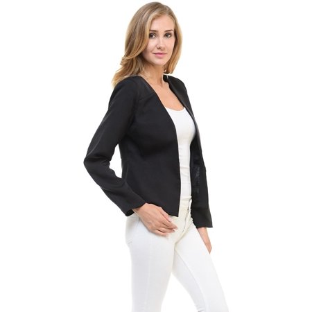 Aulin Collection Womens Candy Color Tailored Fit Open Suit Jacket ...