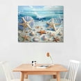 Beach Seashell Bathroom Wall Art Coastal Floral Pictures Wall Decor ...
