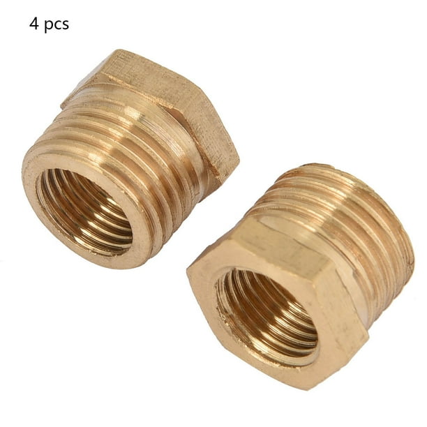 Brass Pipe Fitting,4 Pcs Brass Pipe Brass Adapter Hex Head Adapter ...