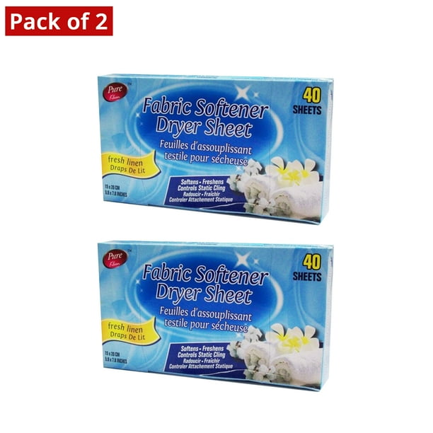 Pure Kleen Fabric Softener Sheet-Fresh Linen 40 Pk Pack of 2 - Walmart.ca