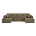 132.48" U Shape Modular Sectional Sofa, Modern Minimalist Corduroy ...