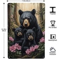 Black Bear Family Forest Wall Art Metal Tin Sign 8x12 Inch Aluminum ...