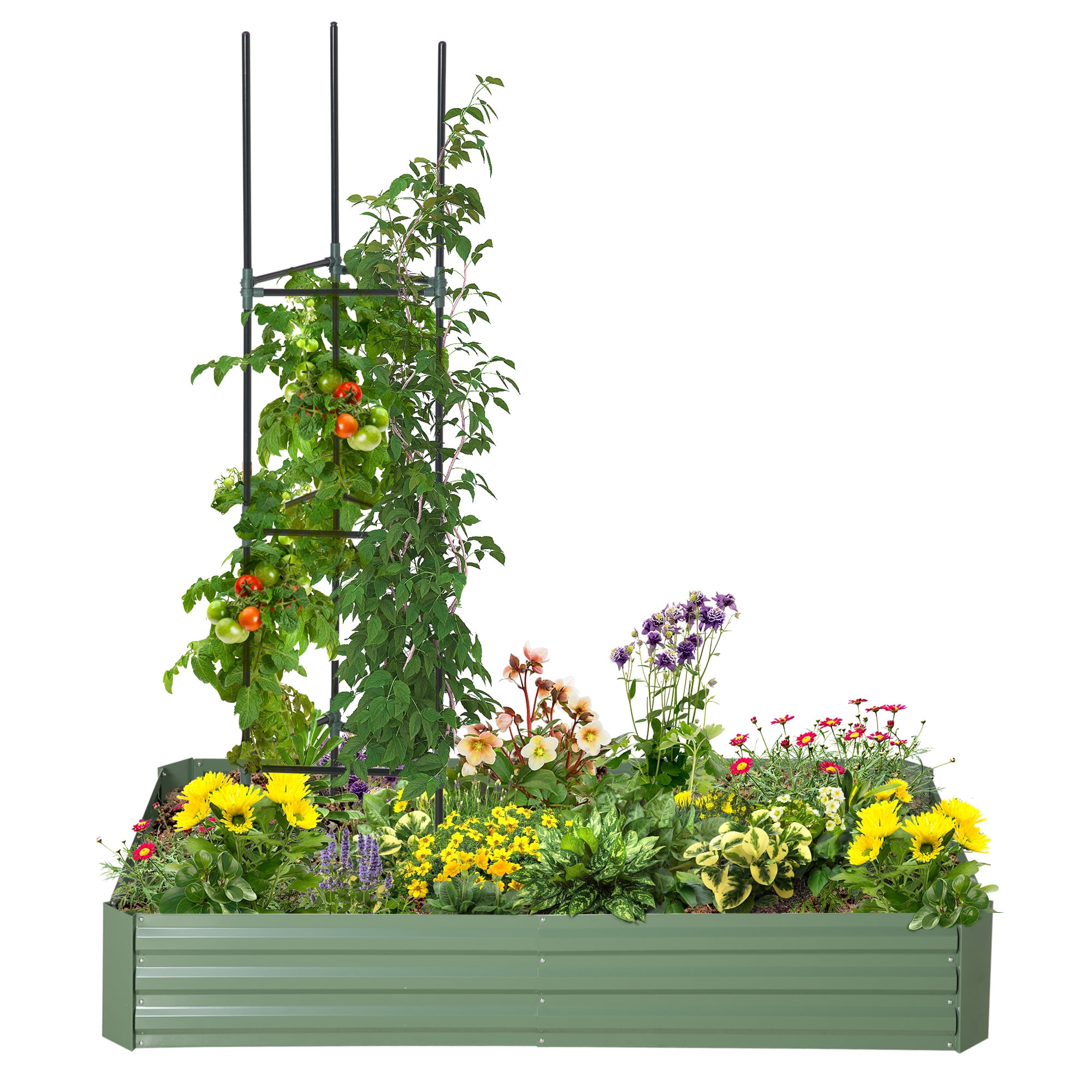 Click here for Outsunny Raised Garden Bed With 2 Trellis Tomato C... prices
