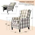 14 Karat Home Set of 2 Push Back Recliners, Upholstered Wingback ...