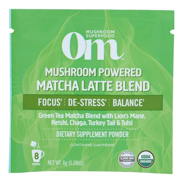 Om - Matcha Latte Mushroom Powder - 1 Each 1-10 CT - Walmart.com
