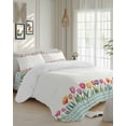 4 Piece Duvet Cover Set Full, Spring Watercolor Tulips on Beige Soft ...