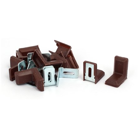 28mmx17.5mmx28mm Plastic L Shape Cover Right Angle Corner Brace Dark ...