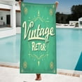 Vintage Green Decorative Beach Towel - Elegant Cursive & Bold Design ...